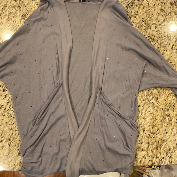 Express | Tops | Express Light Weight Gray Cardigan With Subtle Sparkle ...